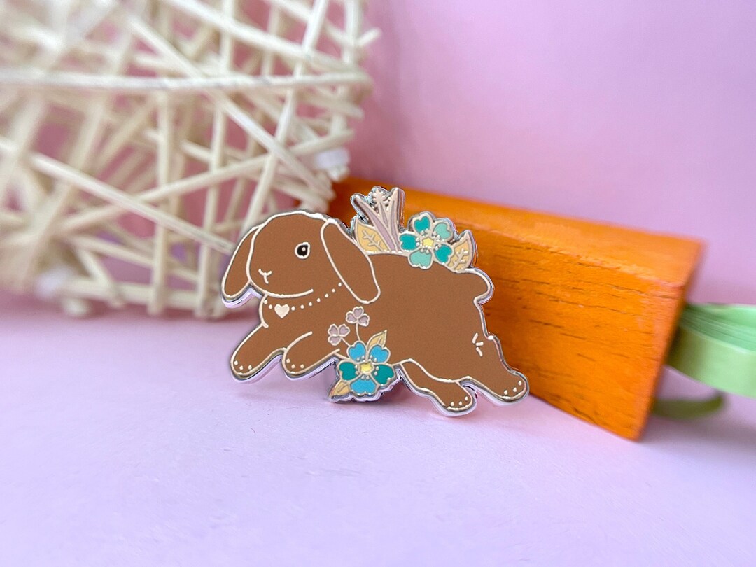 Chocolate Brown Lop Bunny Enamel Pin: Gold Pin, Pet Gift - Etsy