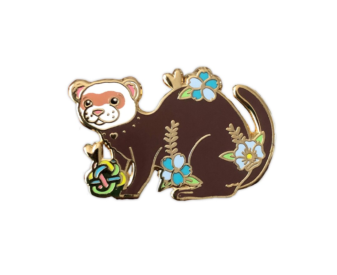 Brown Ferret Enamel Pin, Enamel Pin, Ferret Pin, Ferret Enamel Pin ...