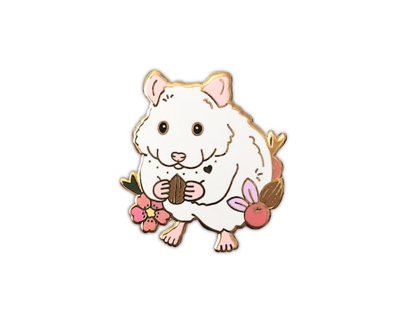 White Hamster Pin Syrian Hamster Hamster Pin Pet Pin - Etsy