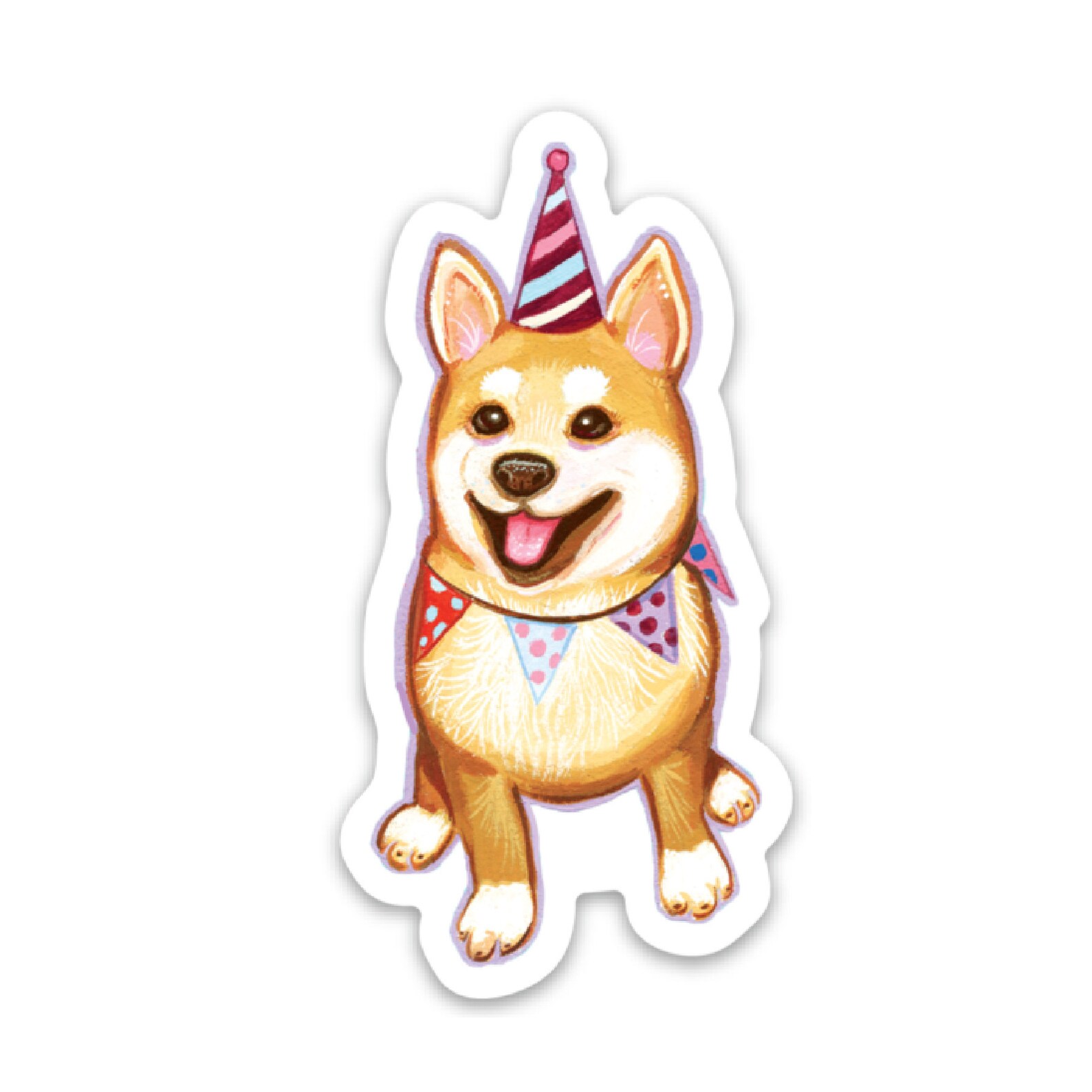 Shiba Inu Party Dog Sticker. - Etsy