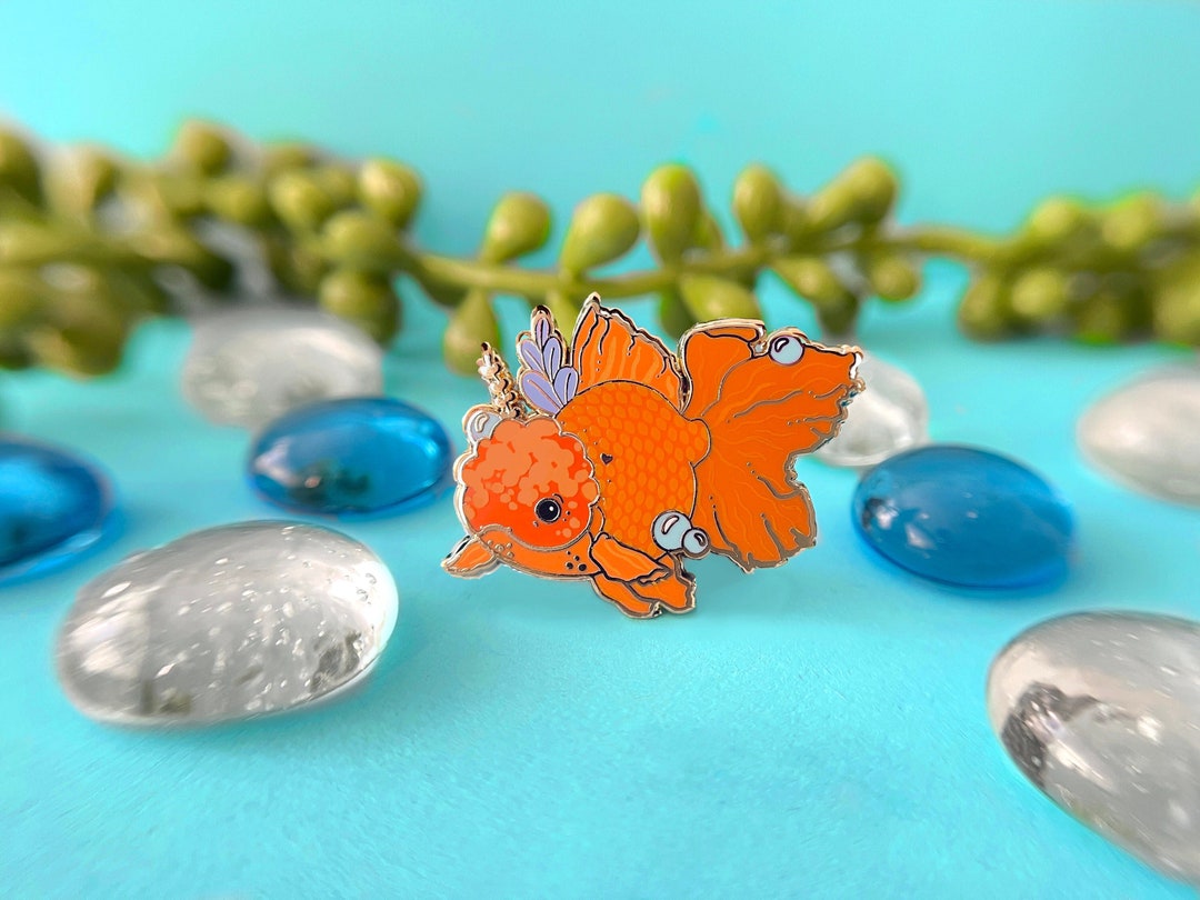 Orange Oranda Goldfish Enamel Pin, Oranda Goldfish, Oranda Pin, Oranda ...