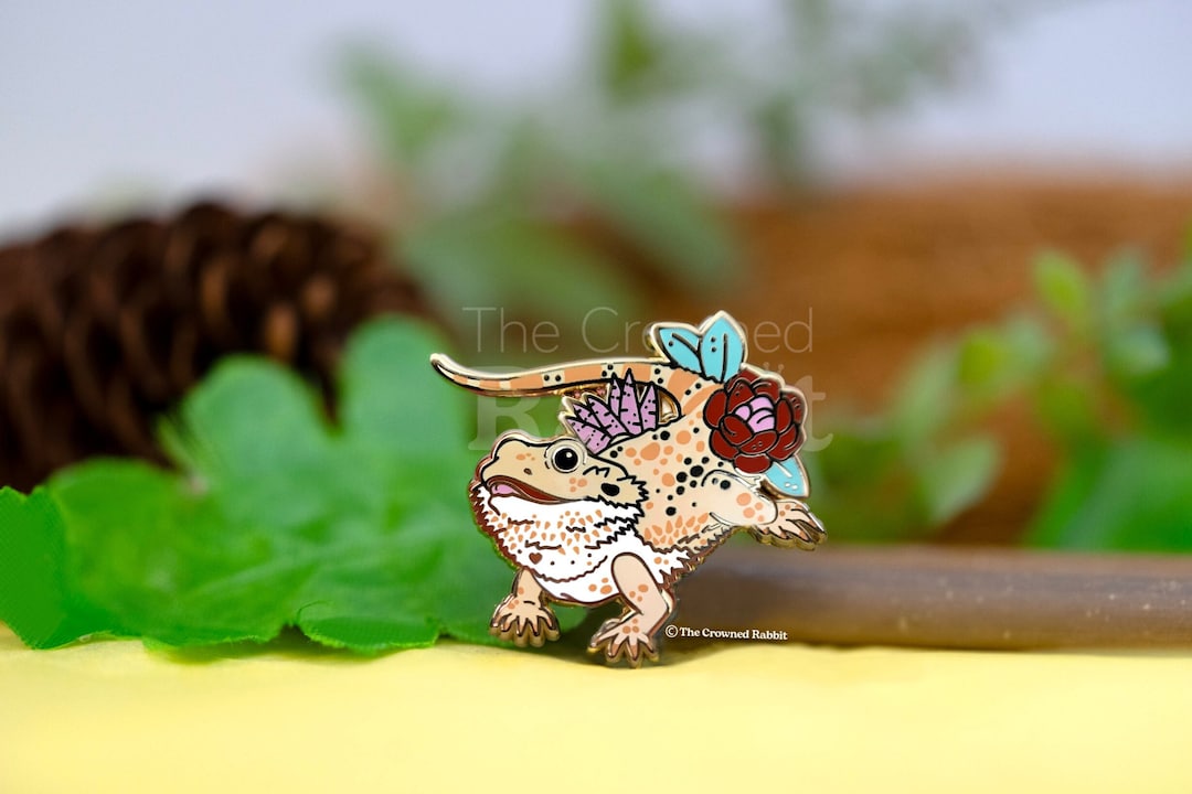 Bearded Dragon Pin, Enamel Pin, Bearded Dragon, Lizard Enamel Pins ...