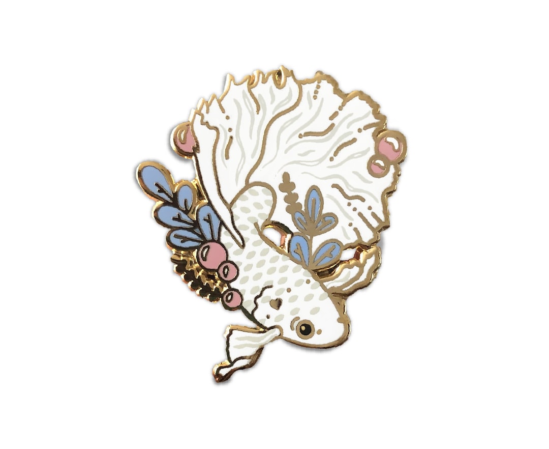 White Betta Fish Enamel Pin, Betta Fish, Betta, Betta Pin, Fish Pin ...