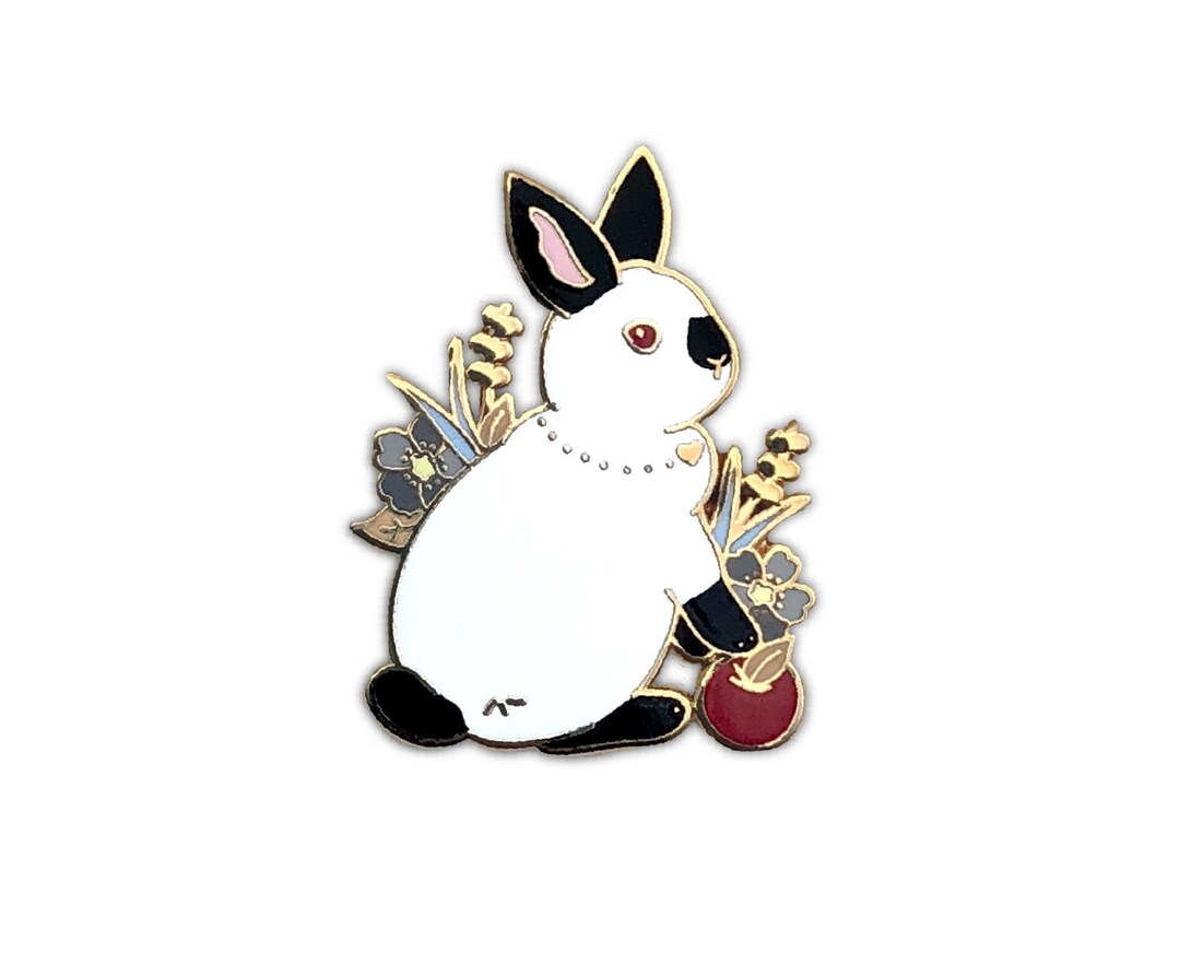 Himalayan Rabbit Enamel Pin: Gold Pin, Pet Gift - Etsy