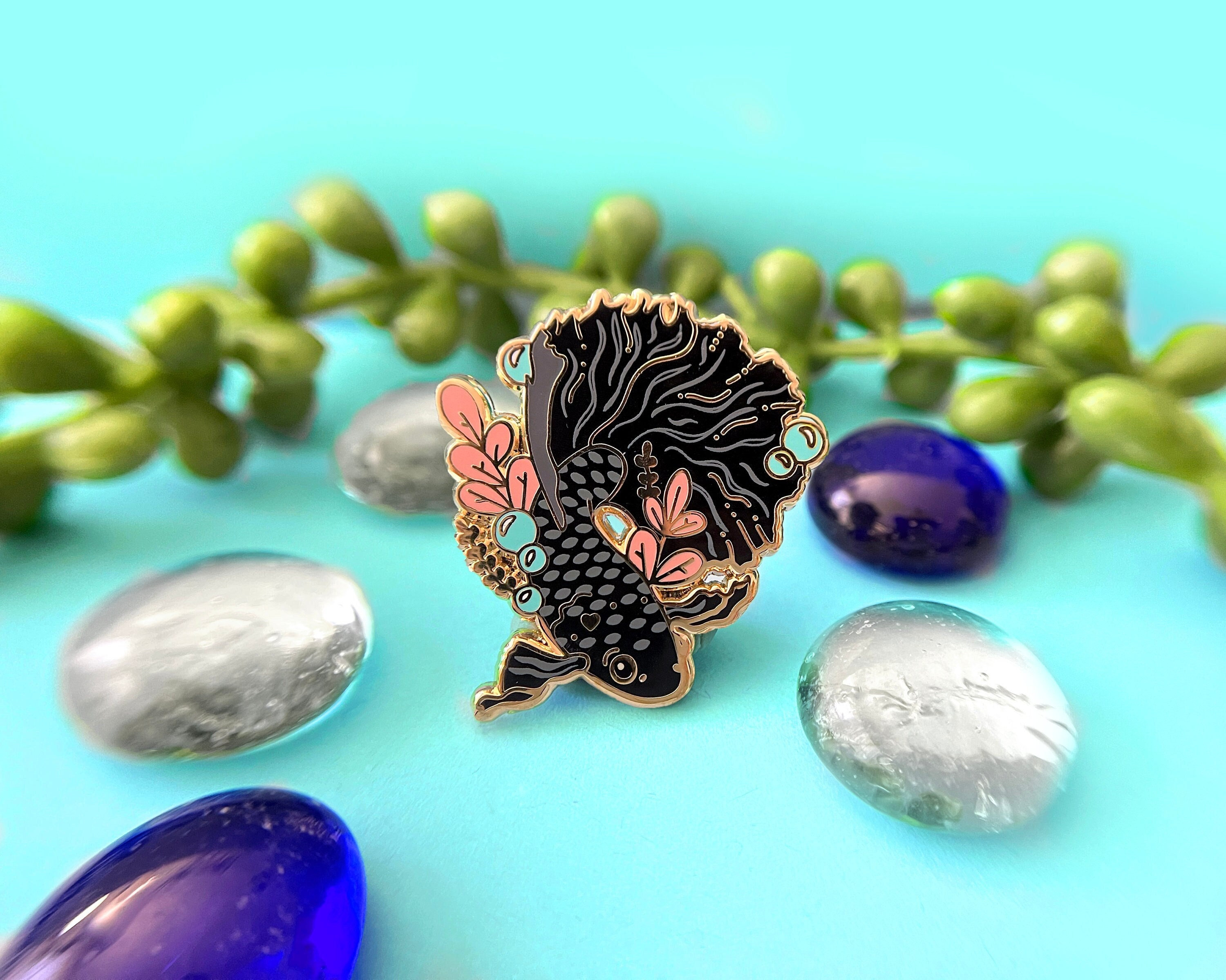 Black Betta Fish Enamel Pin Betta Fish Betta Betta Pin - Etsy