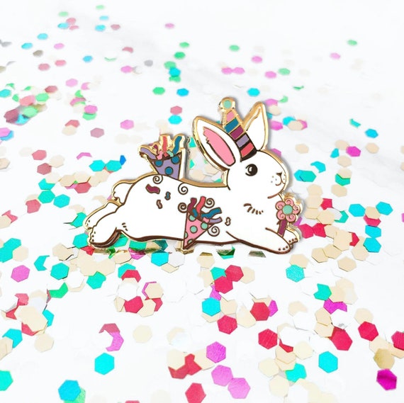 Party Bunny Hard Enamel Pin Party Rabbit Hard Enamel Party - Etsy
