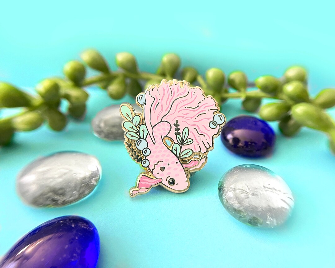 Pink Betta Fish Enamel Pin, Betta Fish, Betta, Betta Pin, Fish Pin ...