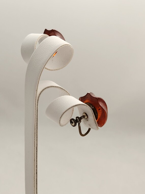 Bakelite 1940s Translucent Root Beer Freeform Vintage… - Gem