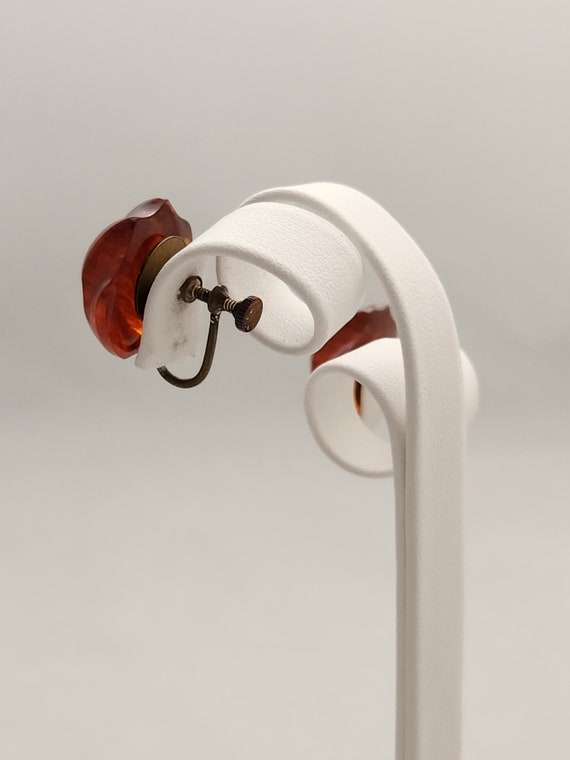 Bakelite 1940s Translucent Root Beer Freeform Vintage… - Gem