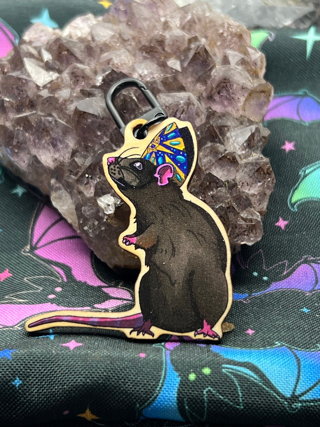 Ghost Papa Emi-rat-us IV Wood Keychain - Etsy