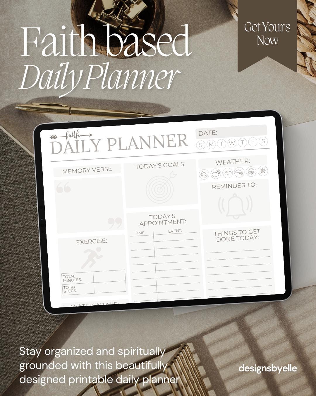 Faith-based Daily Planner Printable | Christian Planner PDF | Scripture ...