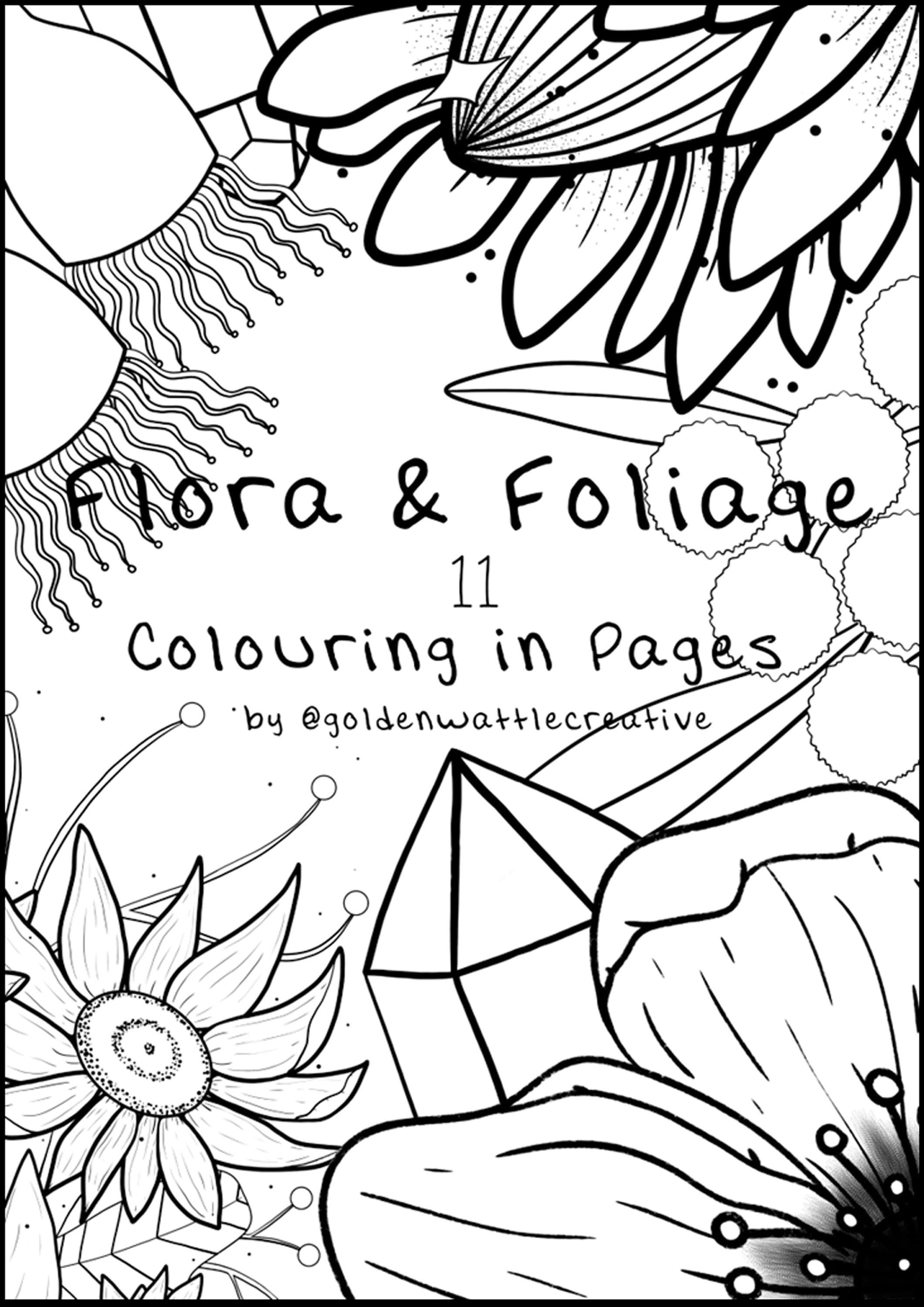 Flora and Foliage Colouring in Pages: Digital Download - Etsy