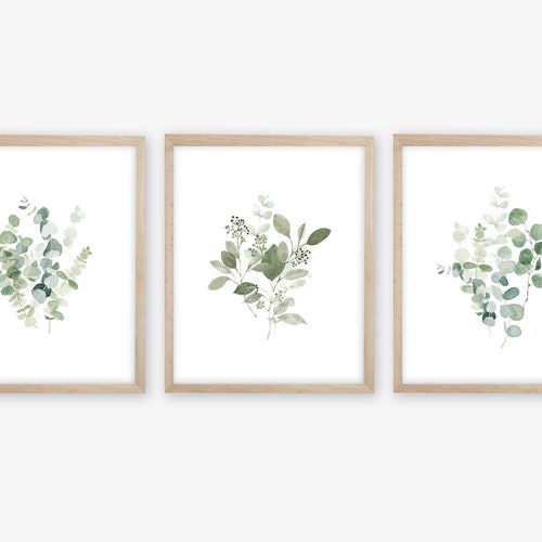 Watercolor Eucalyptus Print Set. Prints Set. Wall Art Set. - Etsy