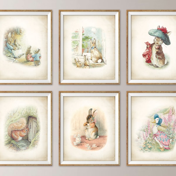 Peter Rabbit Inspired Watercolor Prints Set of 3, Nursery Art, Kids ...