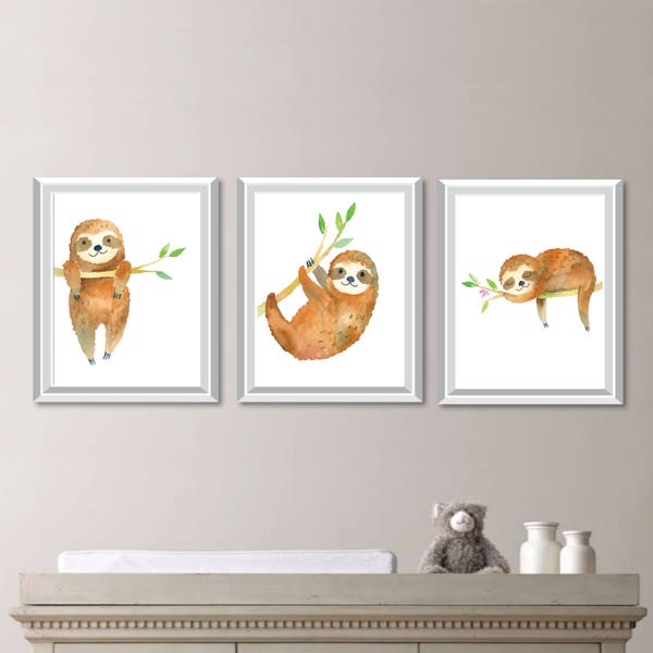 Sloth Nursery Art - Etsy