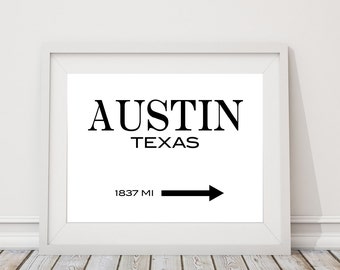 Austin Texas Skyline Poster / Home Office or Nursery Wall Art - Etsy