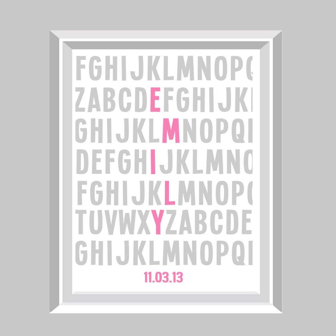 Alphabet Personalized Single Print- Home. Decor. Nursery. Name. - You ...