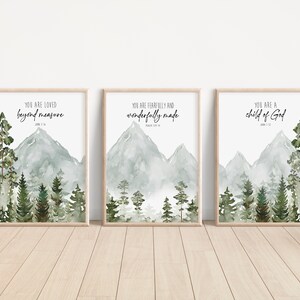 Mountain Nursery Decor, Forest Wall Art, Woodland Nursery, Forest ...