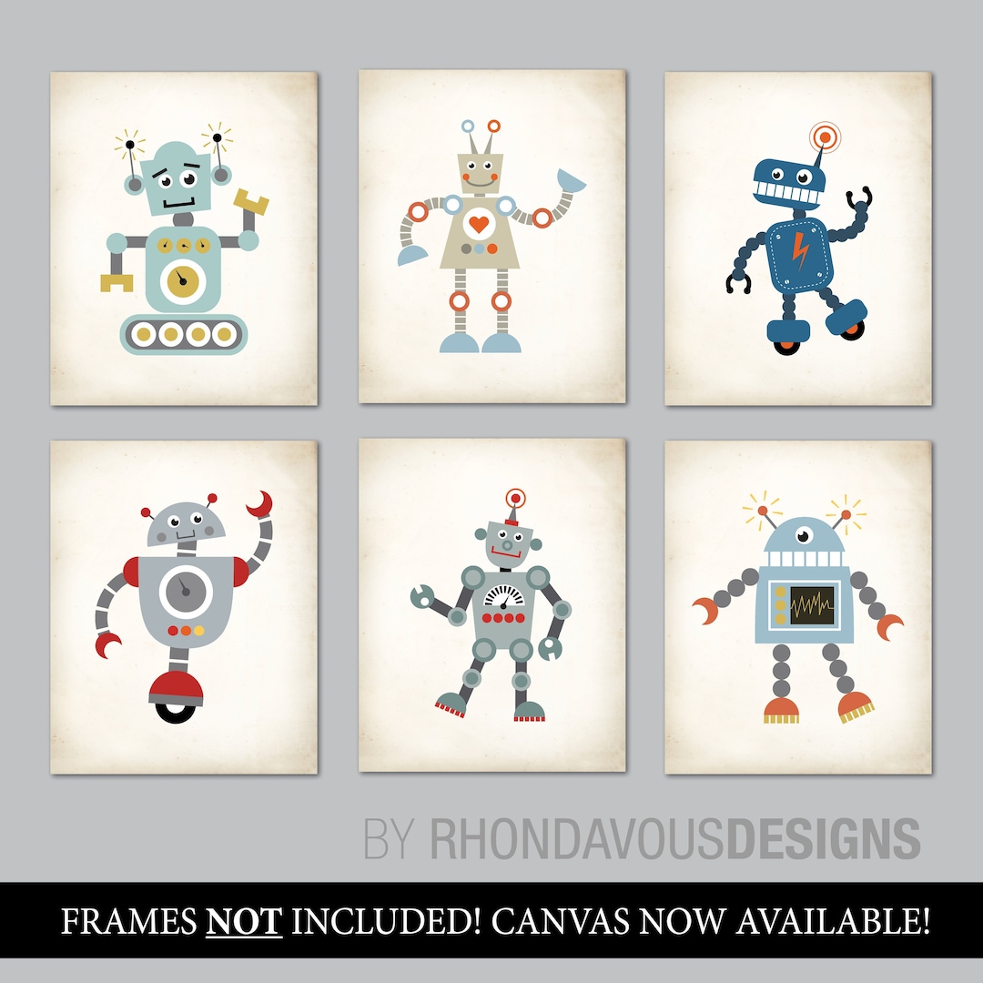 Robot Nursery Art. Robot Art. Boy Nursery Art. Boy Nursery Decor. Baby ...