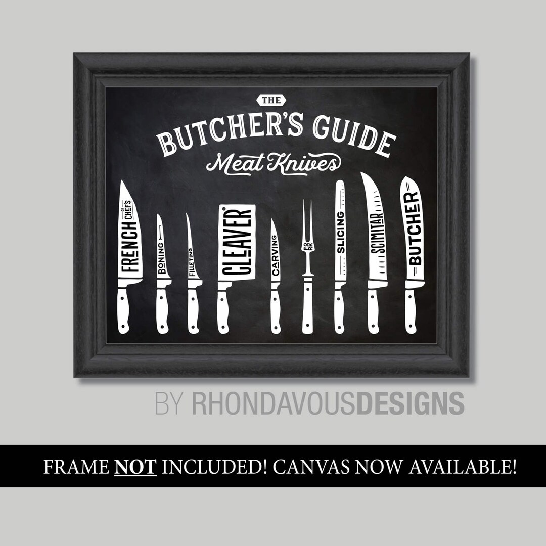Butcher Chart Print. Butcher Print. Kitchen Wall Decor. Kitchen Wall ...