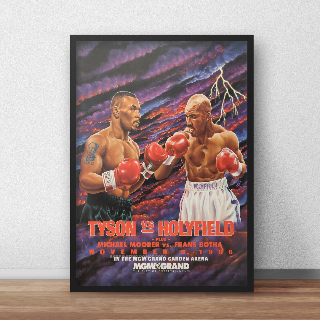Mike Tyson V Evander Holyfield Boxing Poster - Iconic Boxing Match Bill ...