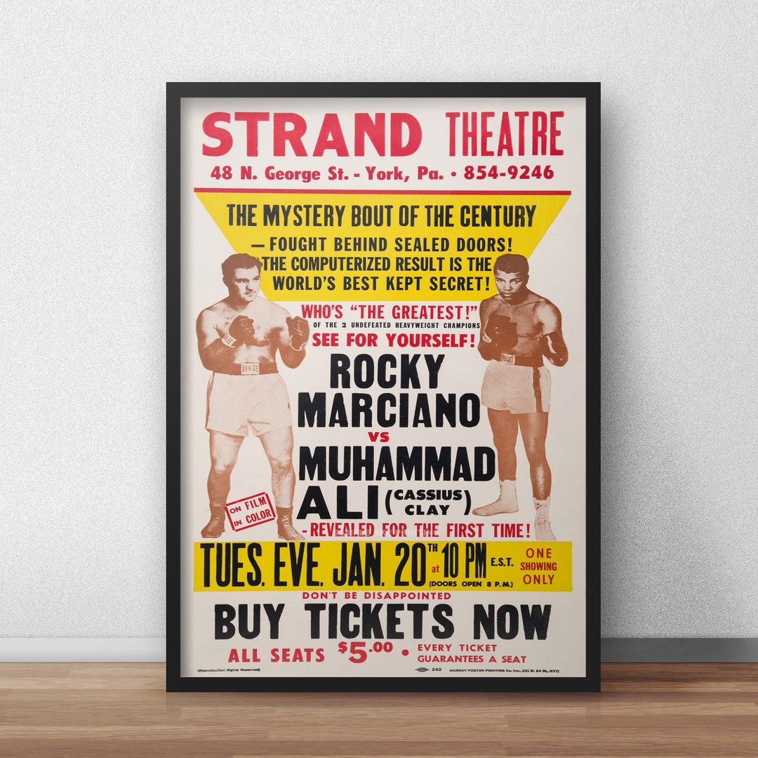 Ali Vs Rocky Marciano "the Super Fight" Vintage Boxing Poster - Classic ...