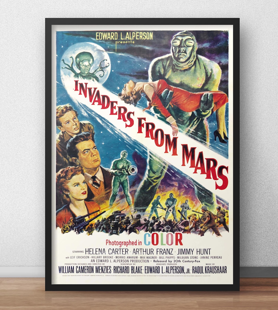 Vintage Movie Poster Invaders From Mars 1953 Classic Sci-fi Film Print ...