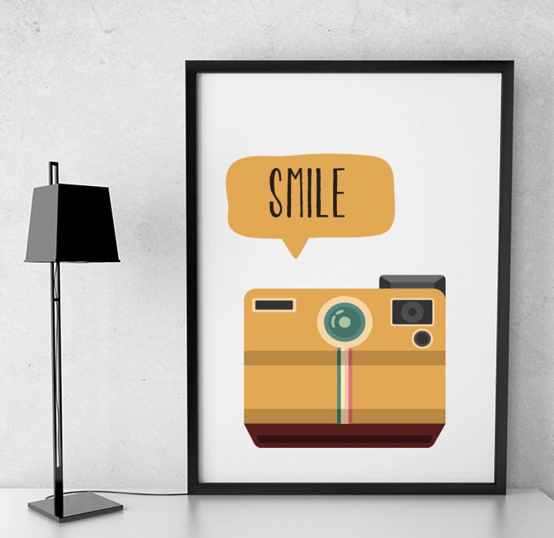 Smile Say Cheese Retro Inspirational Motivational Word Art - Etsy