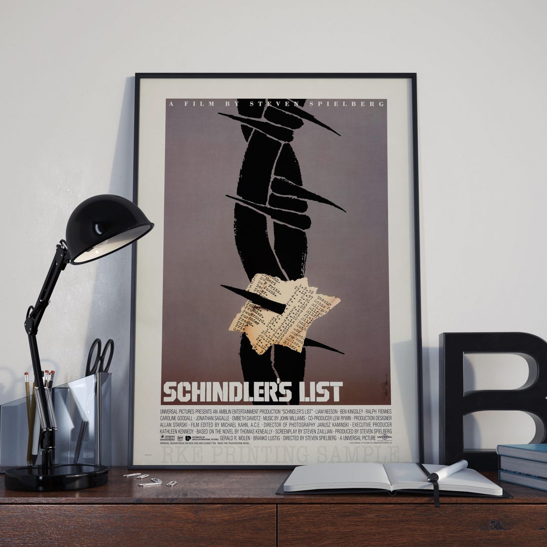 Schindlers List Poster - Classic 90s Steven Spielberg Film Poster Print ...