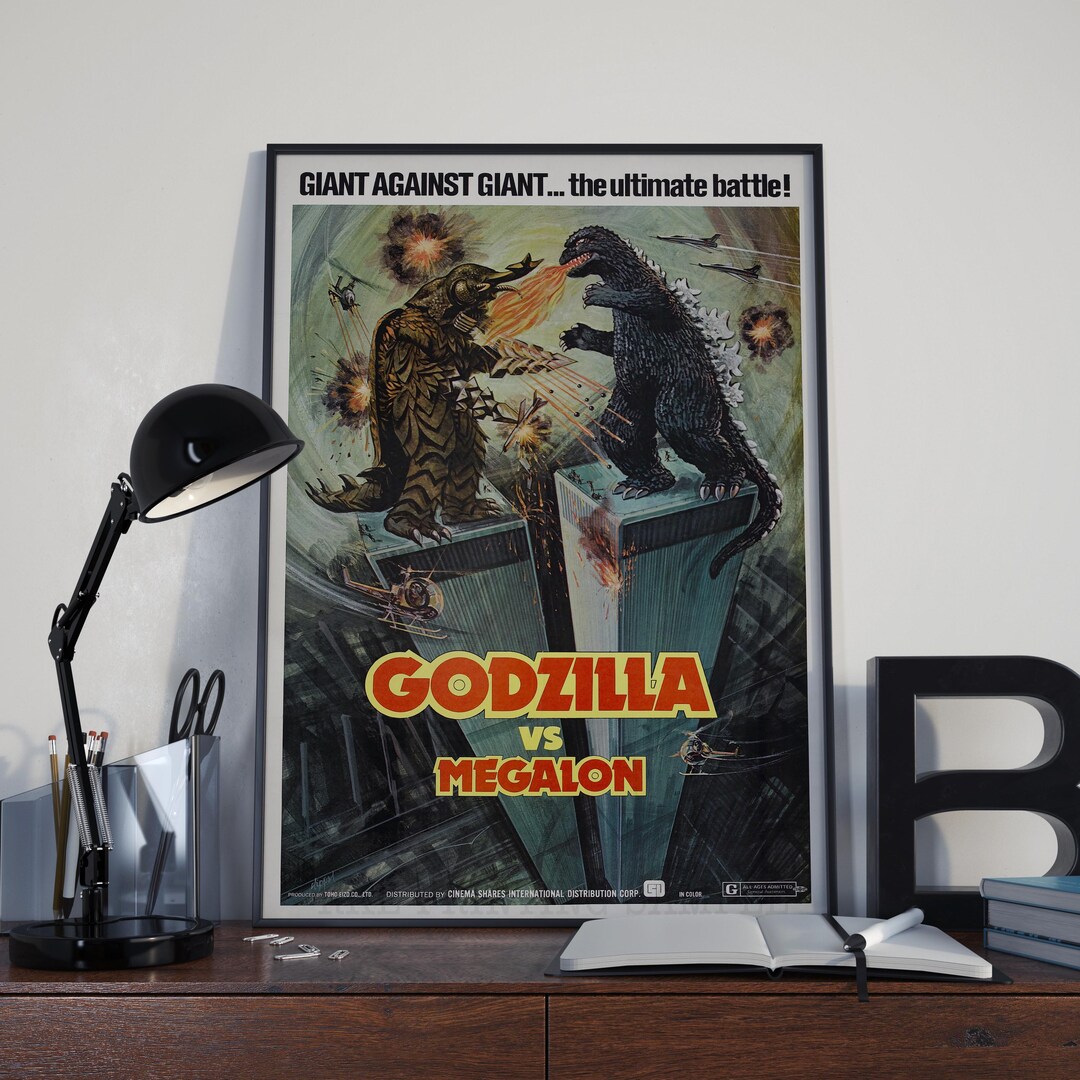 Vintage Godzilla Vs Megalon Poster Classic 1973 Japanese Horror ...
