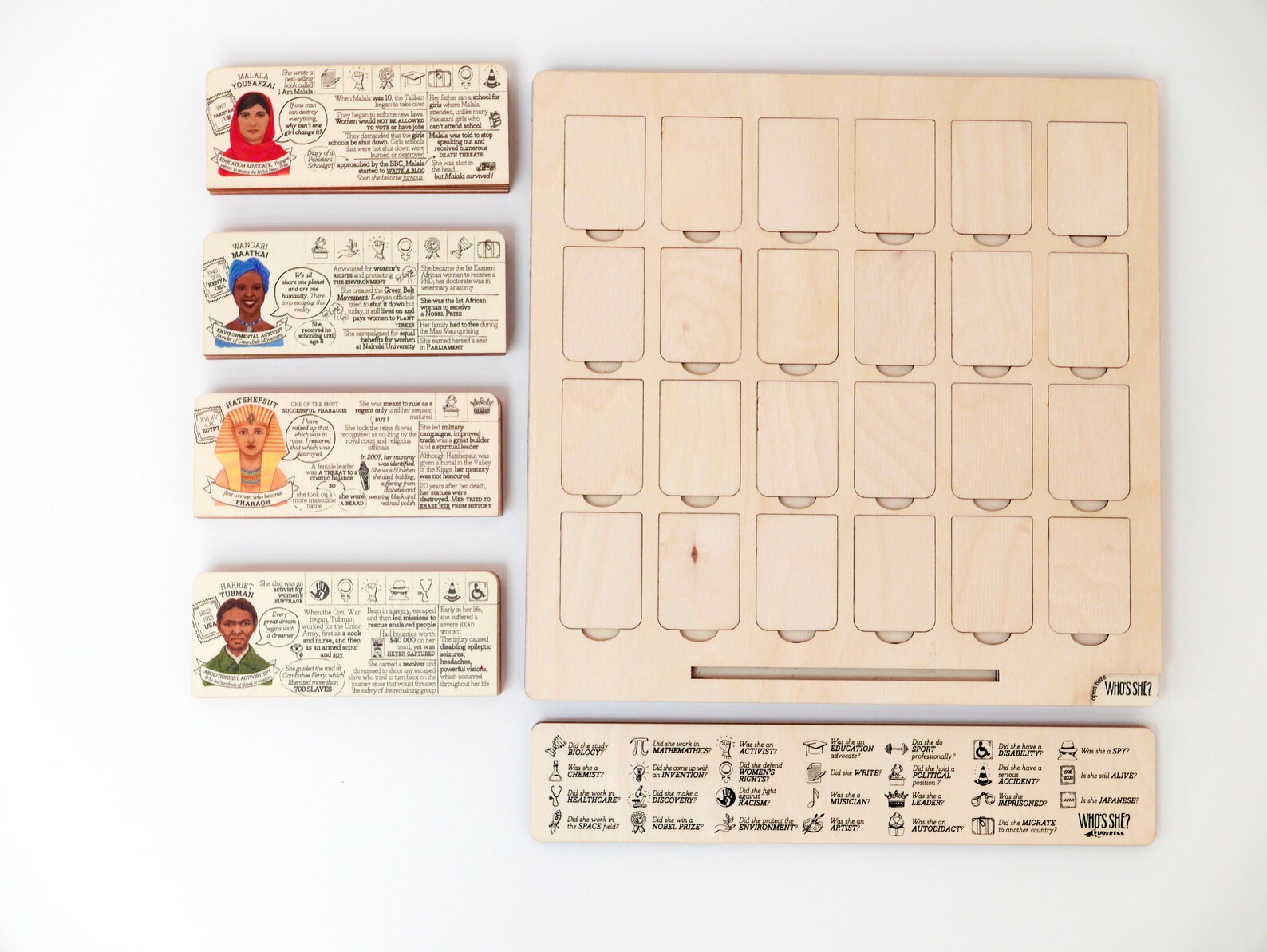 Who's She Wooden Board Game About Amazing Women's - Etsy
