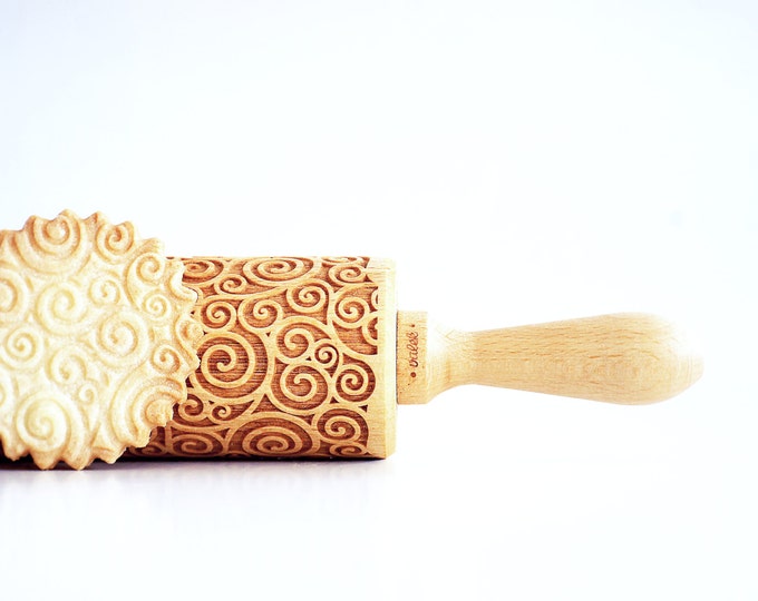 SPIRALS - Embossing Rolling Pin, Laser Engraved Rolling Pin. - Etsy