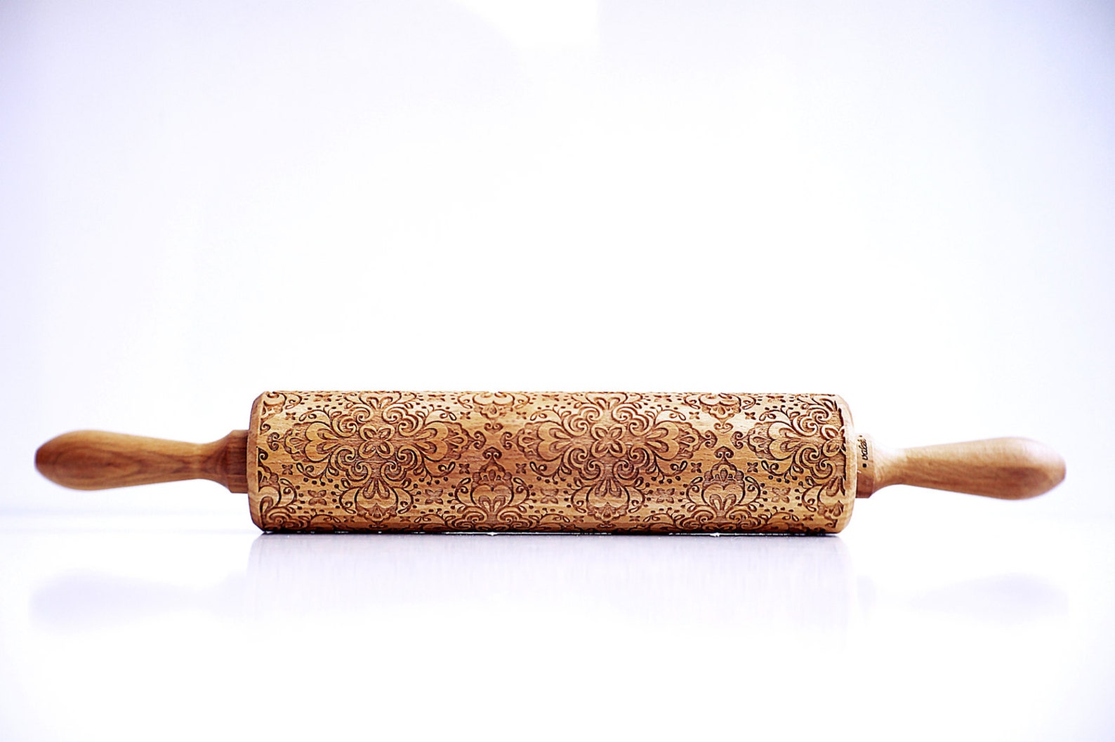 Rolling Pin Engraved DAMASK Embossing Rolling Pin Laser | Etsy