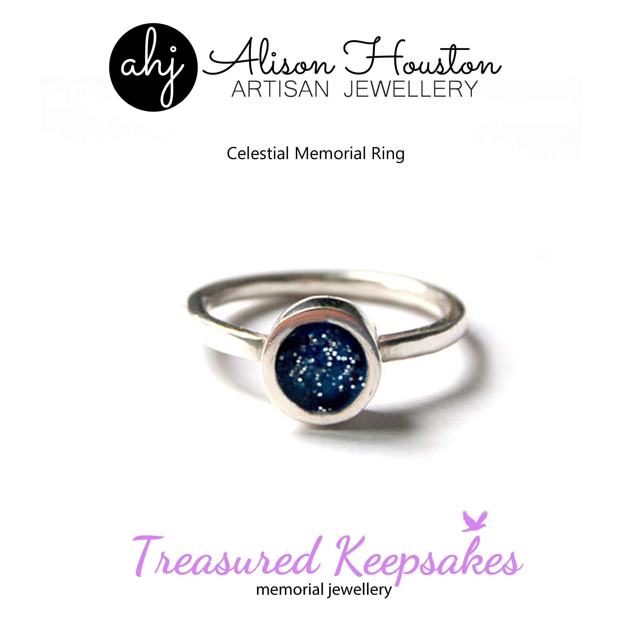 Contemporary Memorial Ring Sterling Silver Remembrance | Etsy