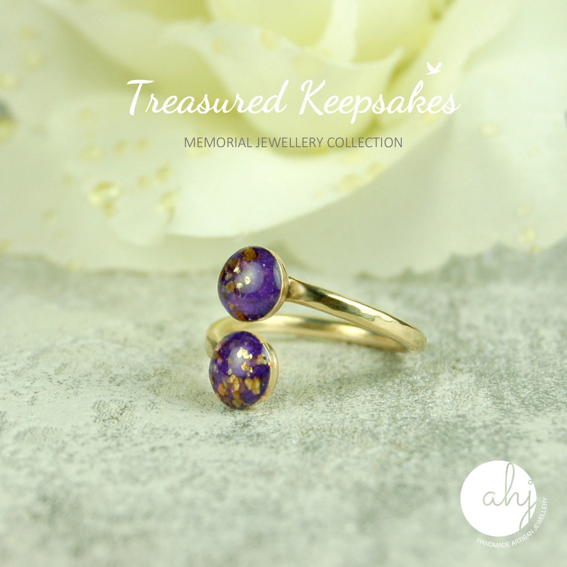 Gold Memorial Keepsake Ring in Memory of Departed Loved Ones - Etsy UK