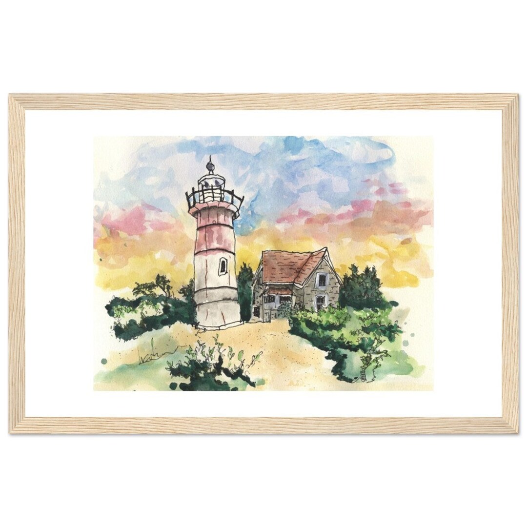 Cape Cod Landscape Art Print, Beach Art Print, Ready to Hang Lighthouse ...