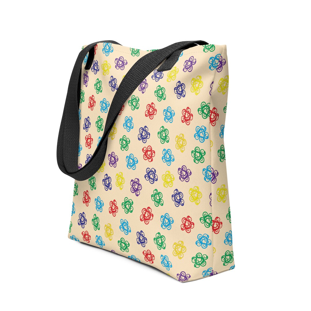 Colorful Geometric Swirly Circles Tote Bag | Fun Abstract Art Bag ...