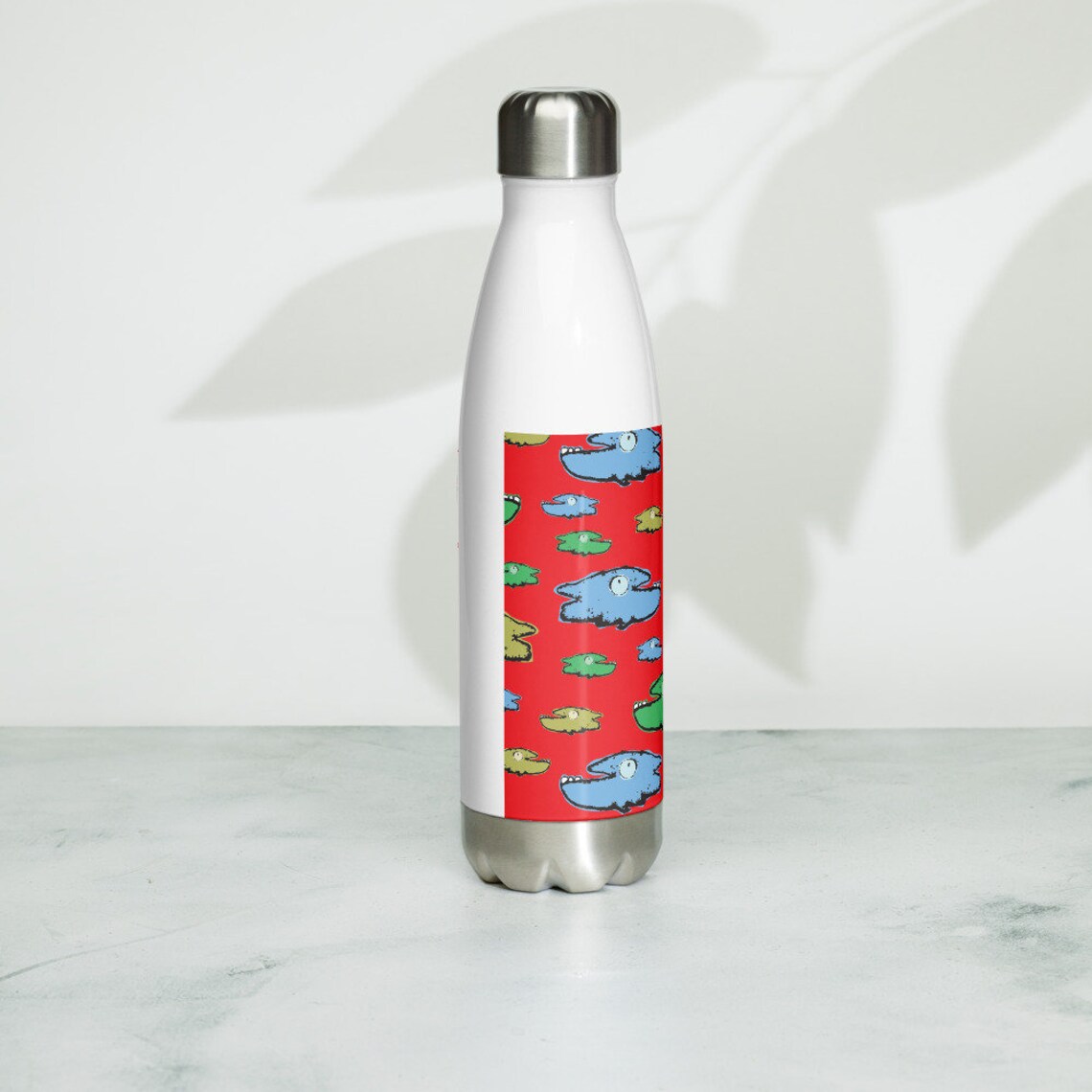 Colorful Funky Fish Red Stainless Steel Water Bottle - Etsy
