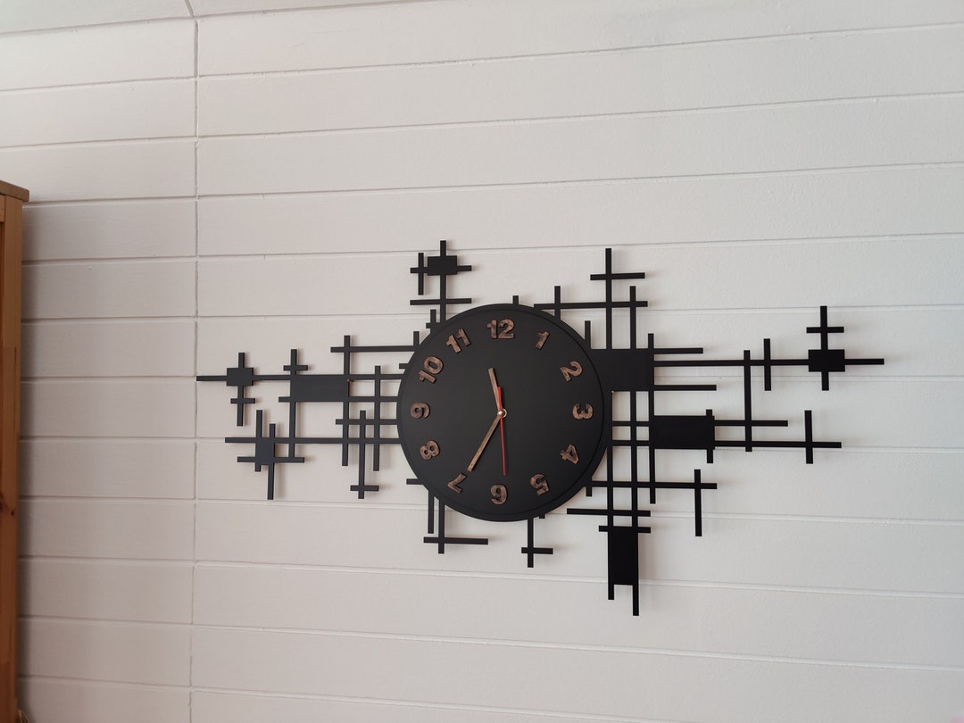 Design Wall Clock 56x105cm With Lightburn Ready to Cut Profiles (also ...