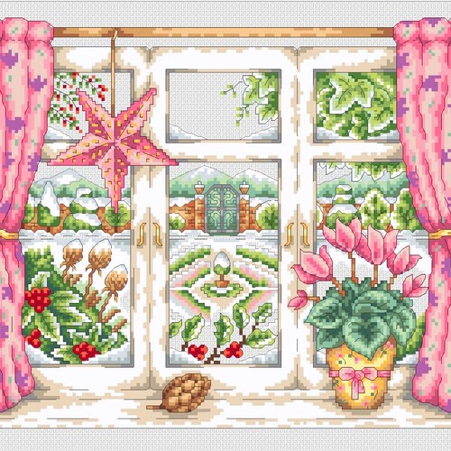 Summer Window Scene Cross Stitch PDF Pattern | Etsy