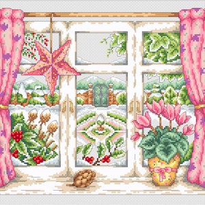 Winter Window Cross Stitch PDF Pattern - Etsy