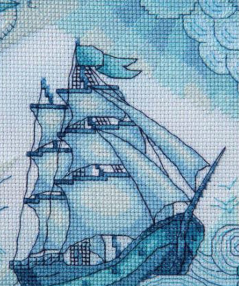 Anchors Aweigh Sailing Ship Cross Stitch PDF Pattern - Etsy Canada