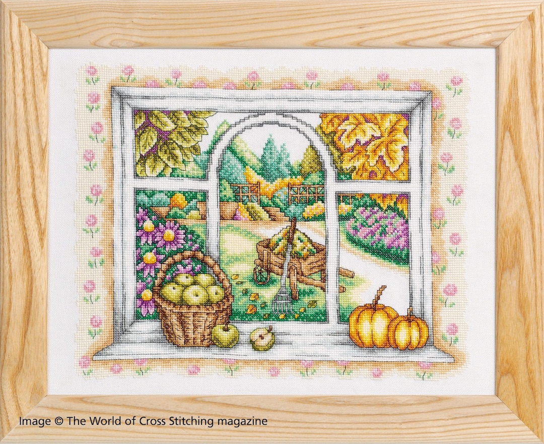Autumn Window Cross Stitch PDF Pattern - Etsy