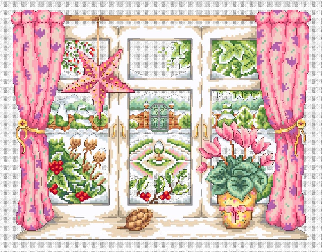 Winter Window Cross Stitch PDF Pattern - Etsy