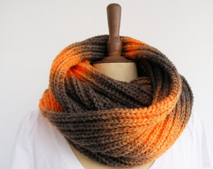 Infinity Scarf/knit Scarf/plus Size Knitted Infinity Scarf /infinity ...