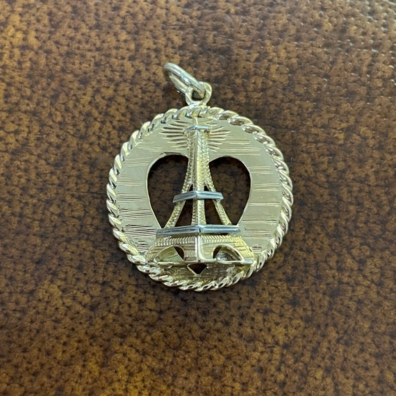 French 18K Eiffel Tower Pendant 18K Gold Eiffel Tower… - Gem