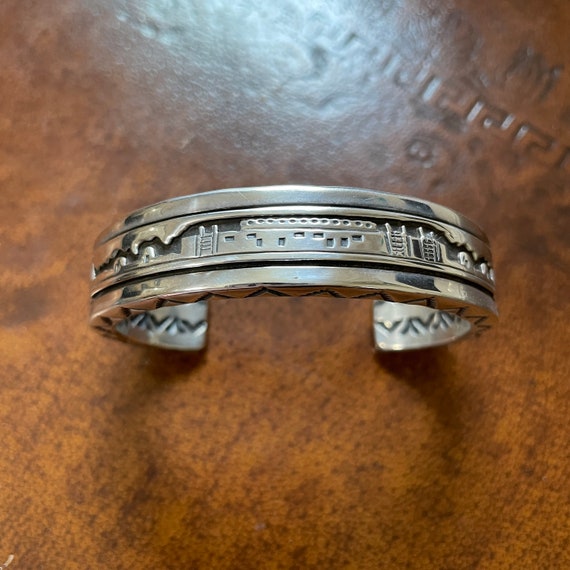 Navajo Leonard Nez Sterling Silver Cuff Bracelet Leon… - Gem