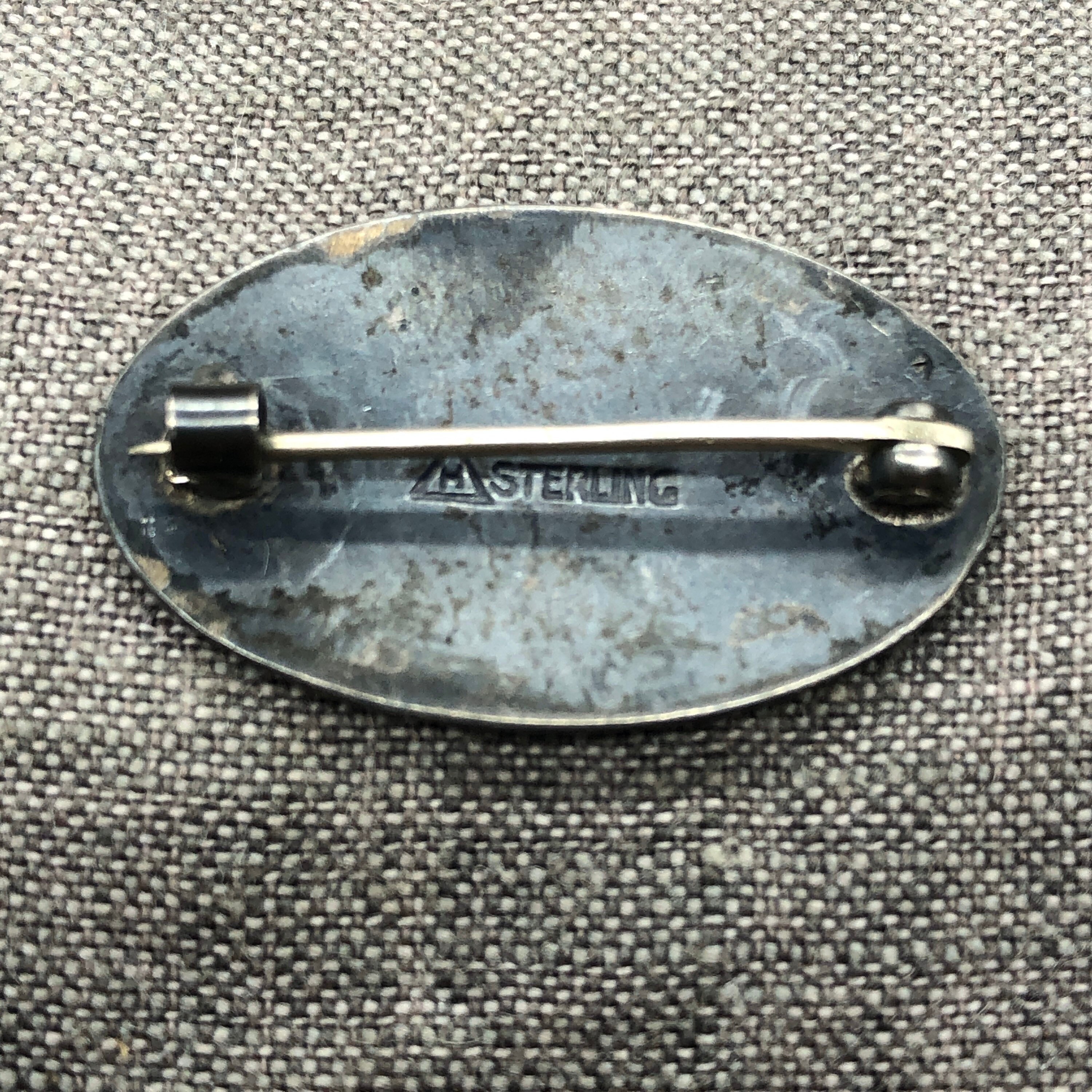 Antique FA Hermann Guilloche Enamel Pin Sterling Silver Enamel Pin ...