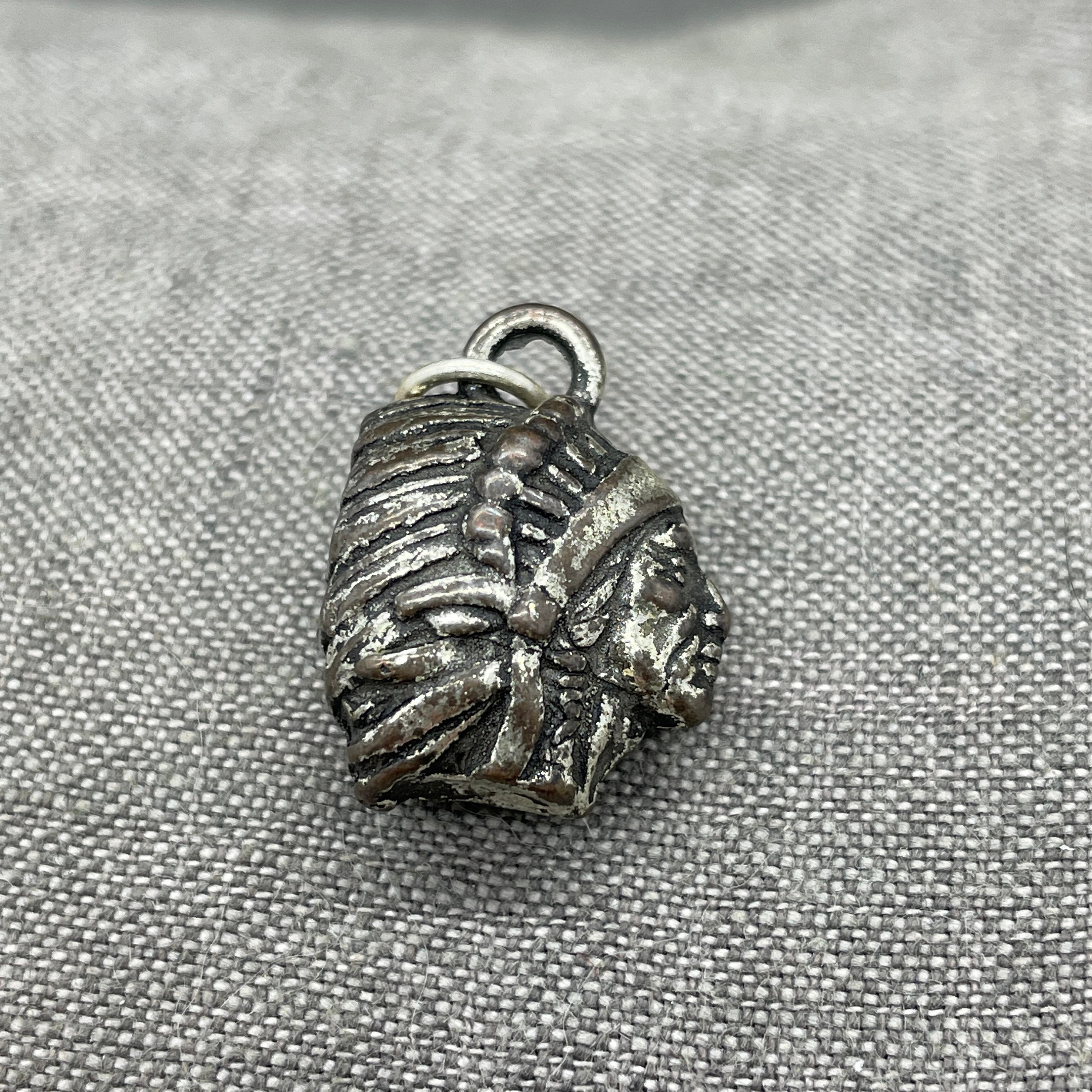 Vintage Sterling Silver Indian Chief Charm 3-D Vintage Indian Chief ...
