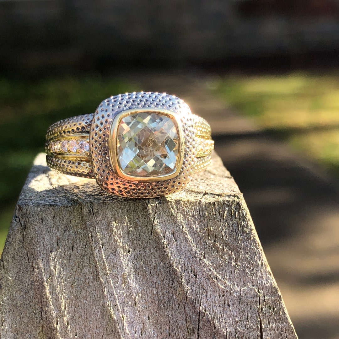 Anillo Charles Krypell de plata esterlina y oro amarillo de 14 - Etsy ...